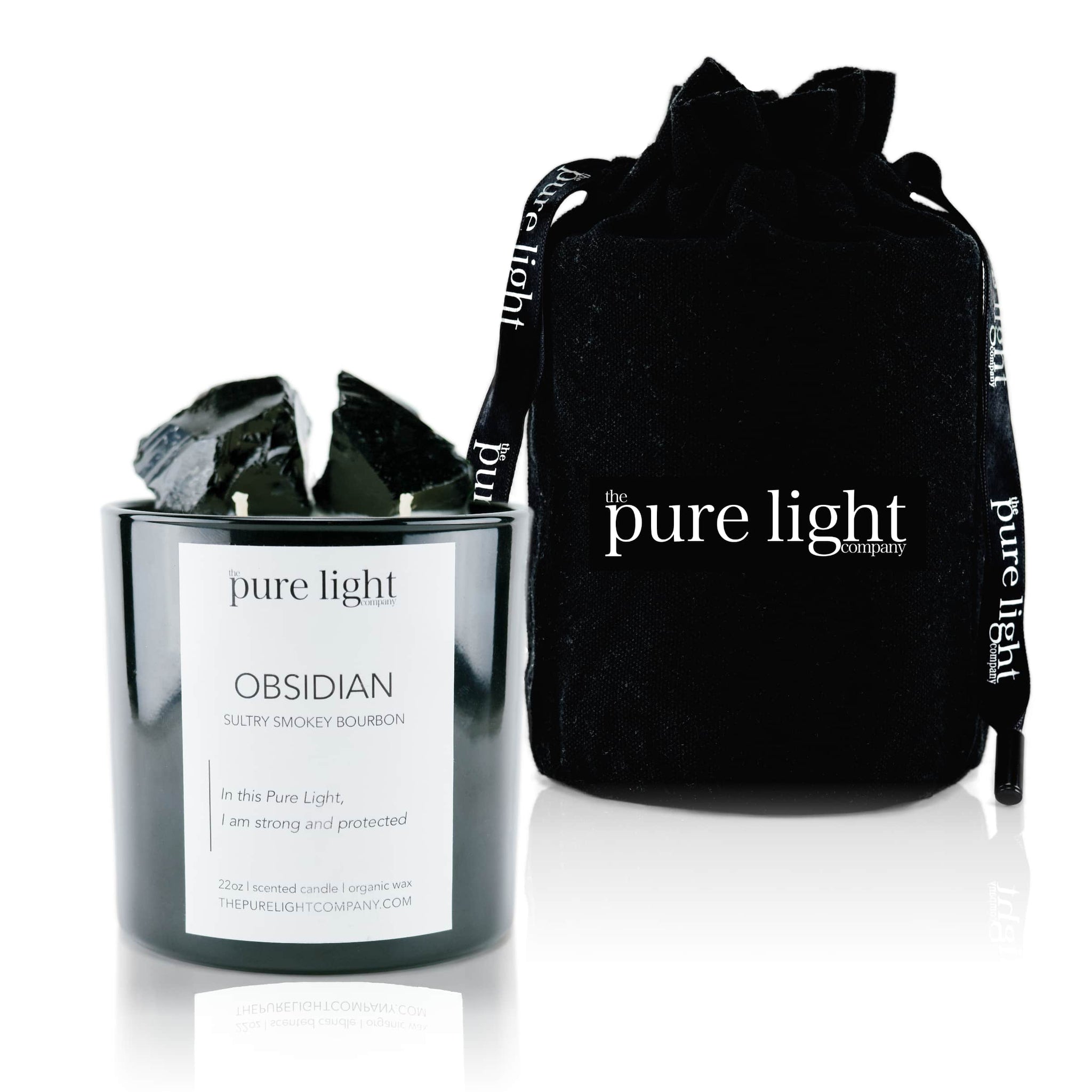 OBSIDIAN Healing-Crystal-Infused All Natural Fragranced Candle