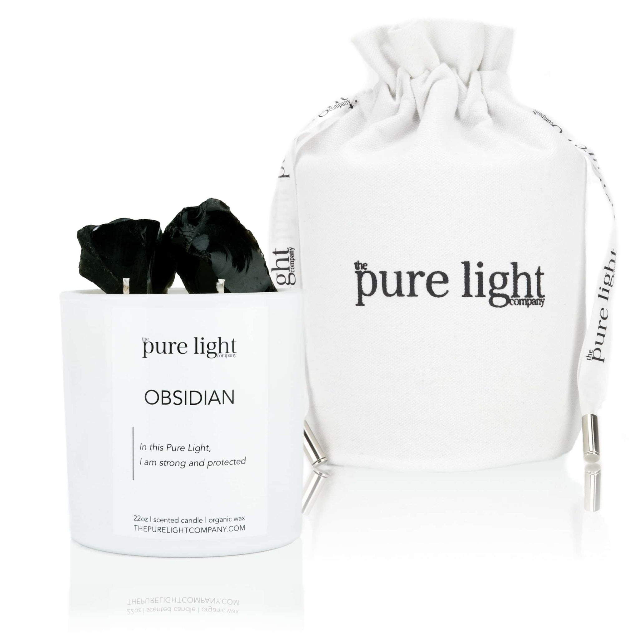 OBSIDIAN Healing Crystal Infused All Natural Fragranced Candle